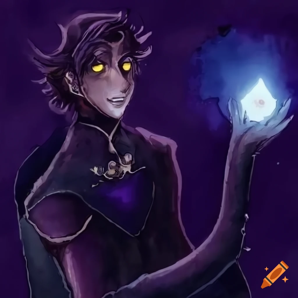 Percy, Shadow Prince on the Abyss - black cat with gold-yellow eyes and a small white star on ...