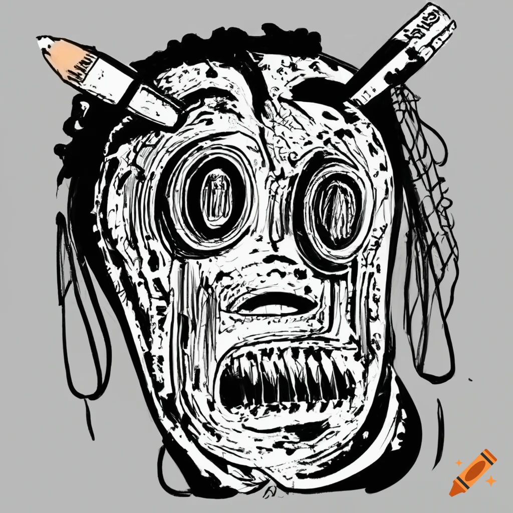 Pencil drawn character in a humorous crypto-inspired art on Craiyon