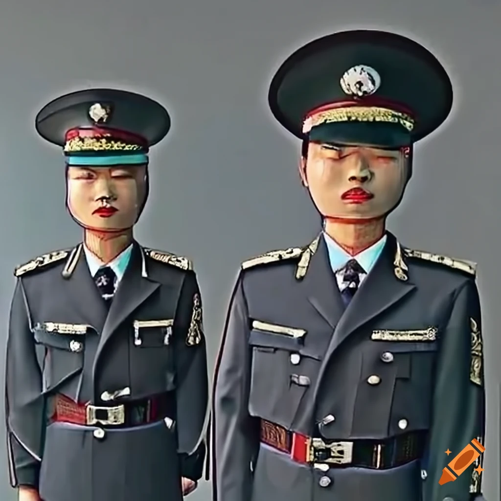 Chinese law enforcement officer in traditional police uniform on Craiyon
