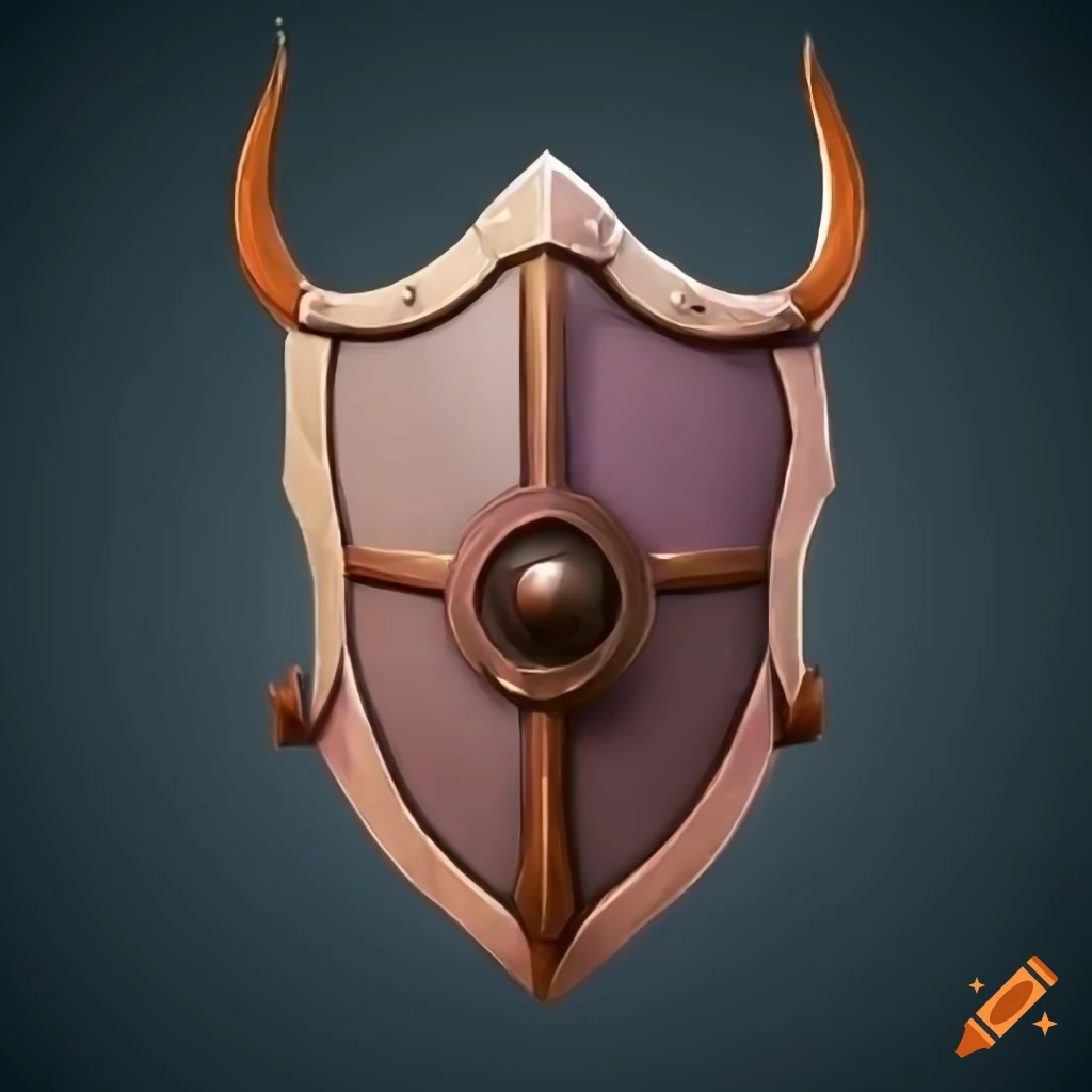 Stylized fantasy shield on Craiyon