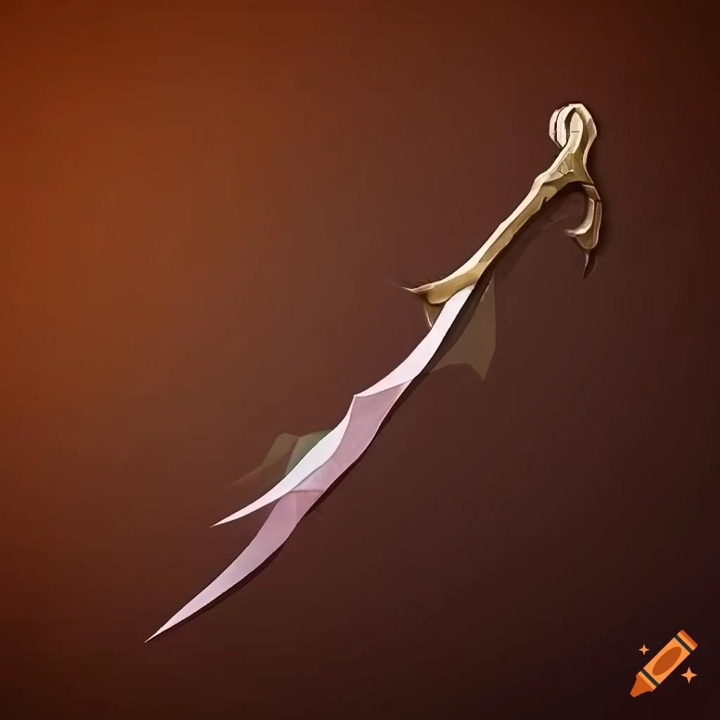 Polygonal style long scimitar on Craiyon