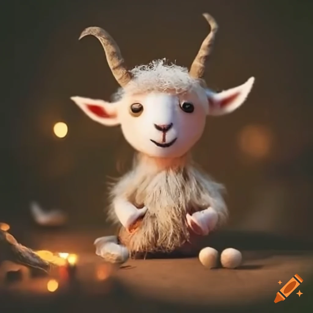 A small elf with goat eyes on Craiyon