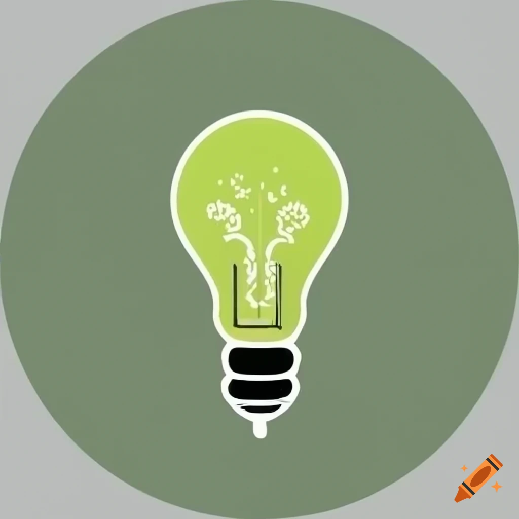 Tree inside bulb lamp light code logo on Craiyon