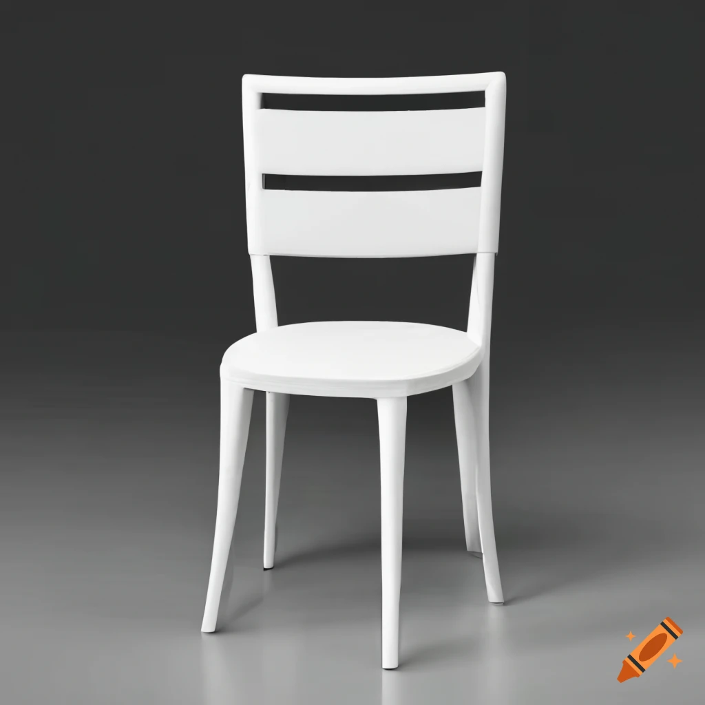 White chair on a clear background in 3d rendering on Craiyon