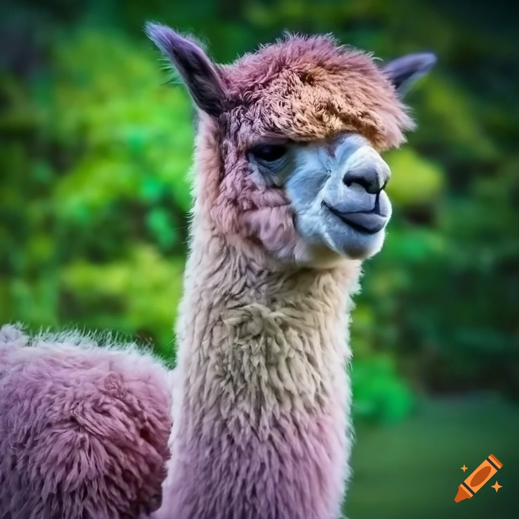Adorable alpaca with rainbow pattern on Craiyon