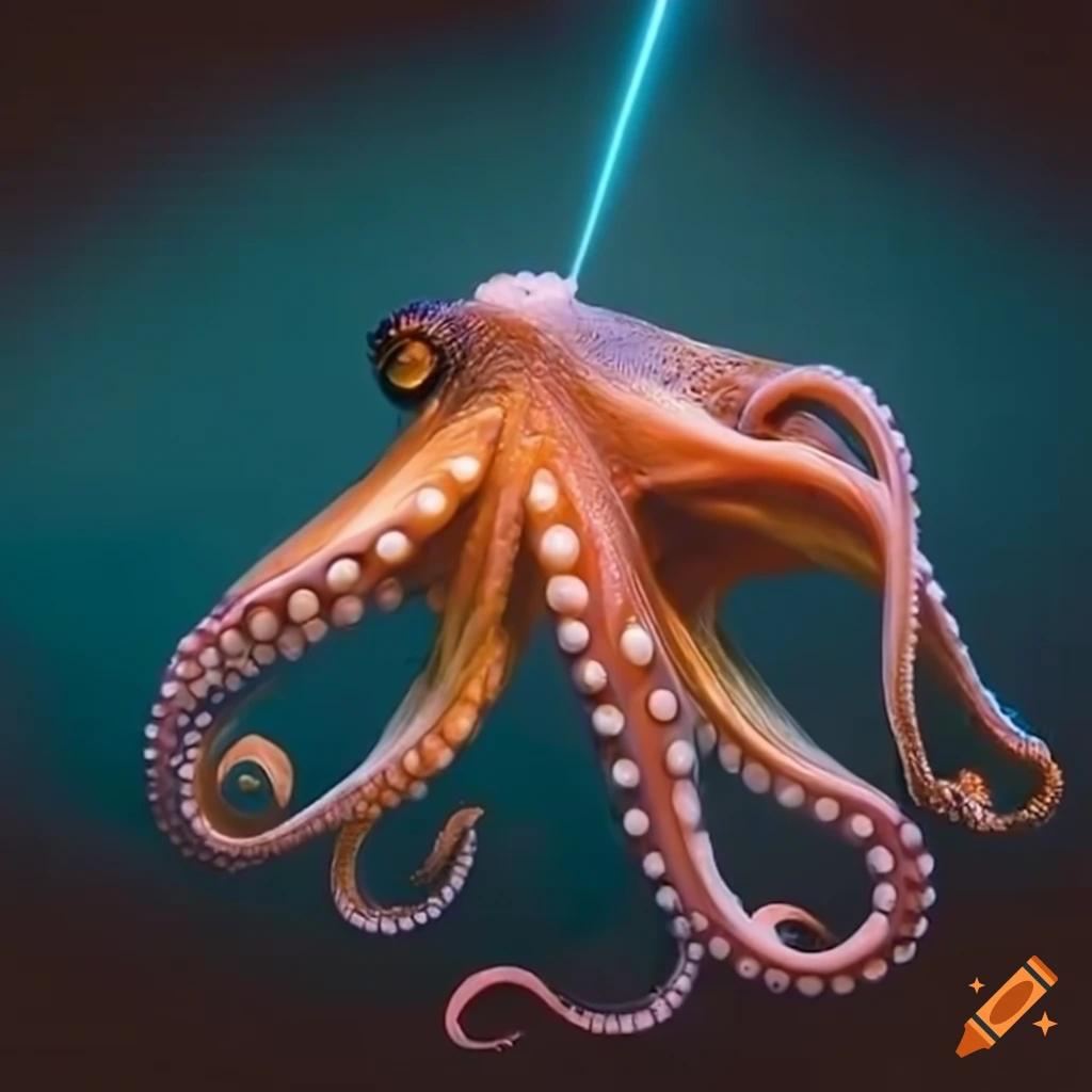 Intense octopus with laser eyes on Craiyon