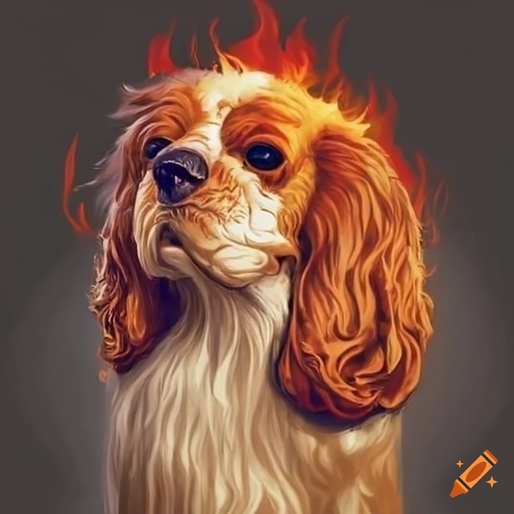 Giant fire king charles on Craiyon