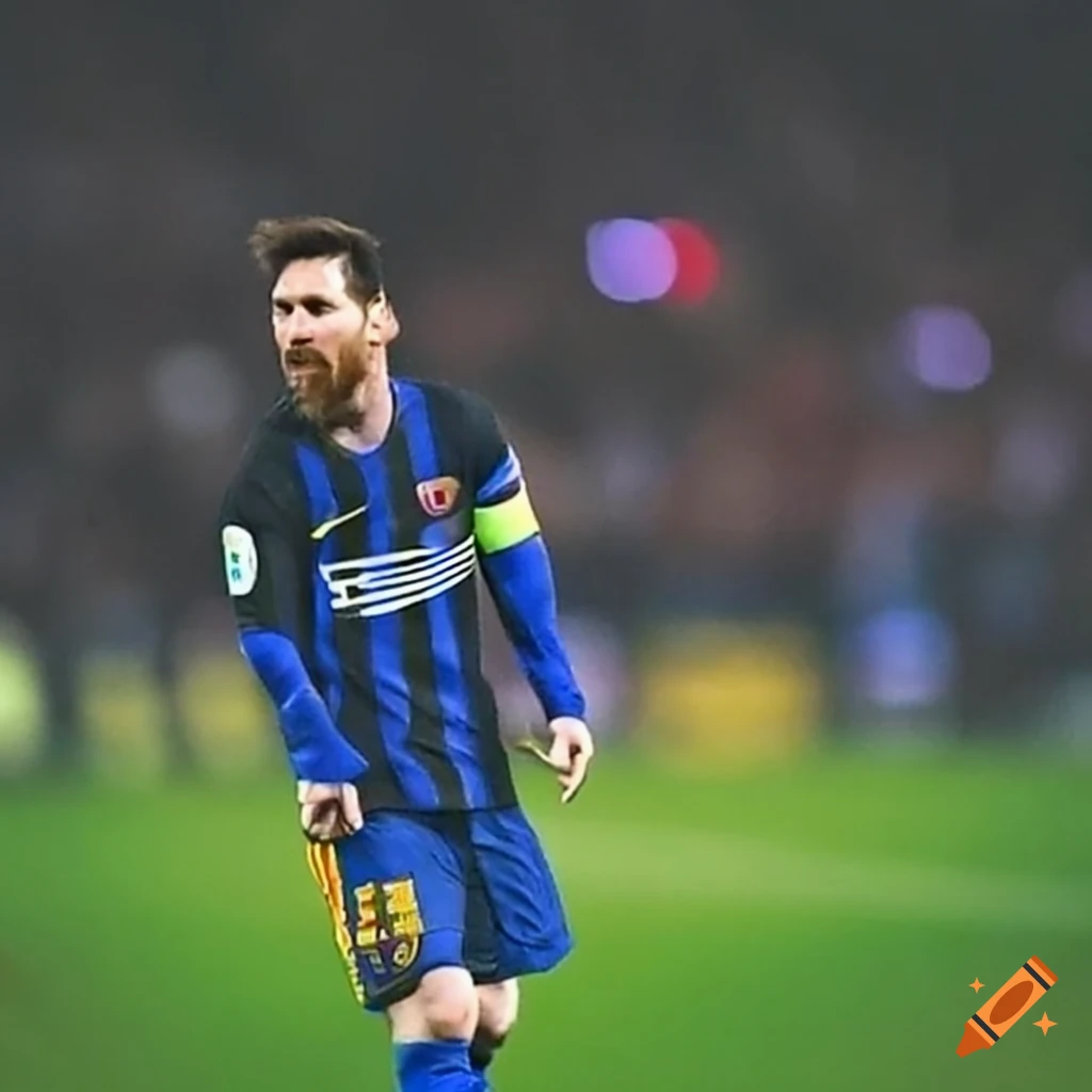 Messi playing for inter milan on Craiyon
