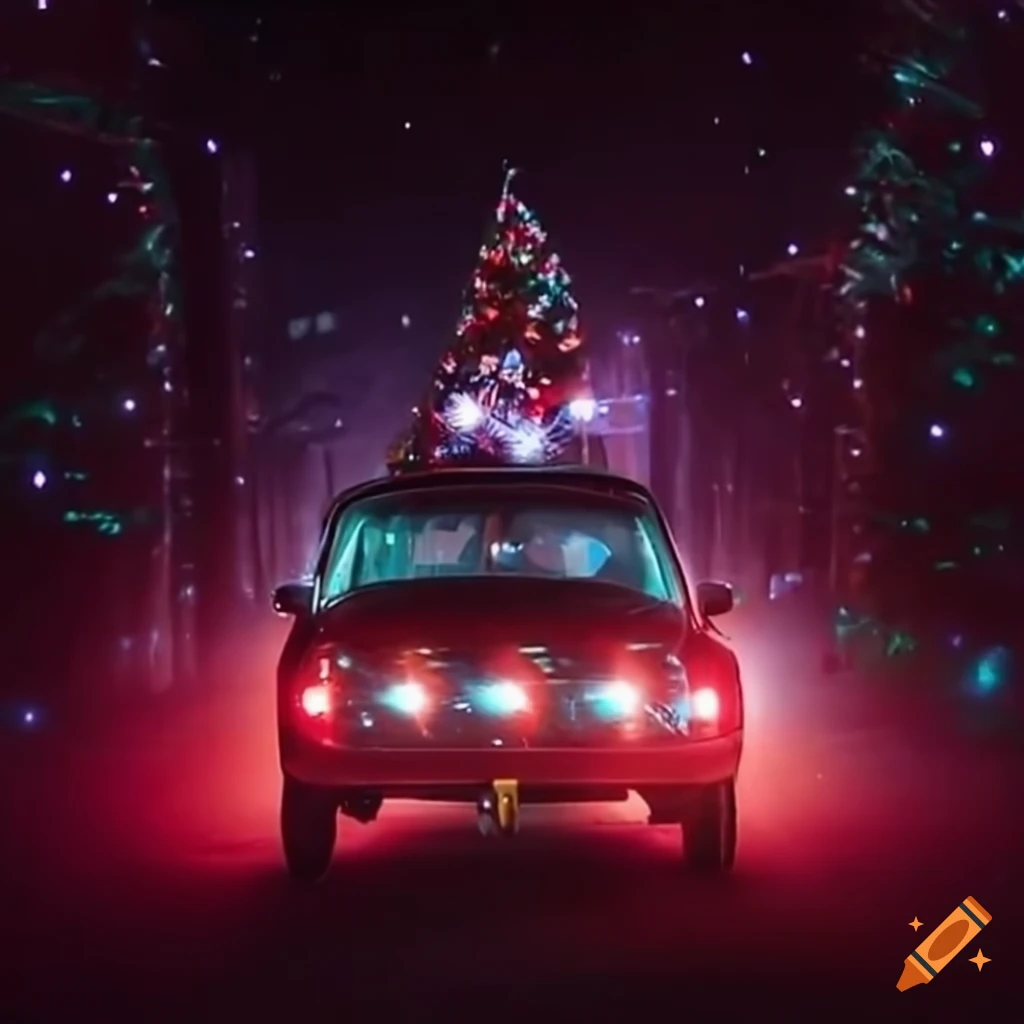 Christmas car in holiday theme on Craiyon