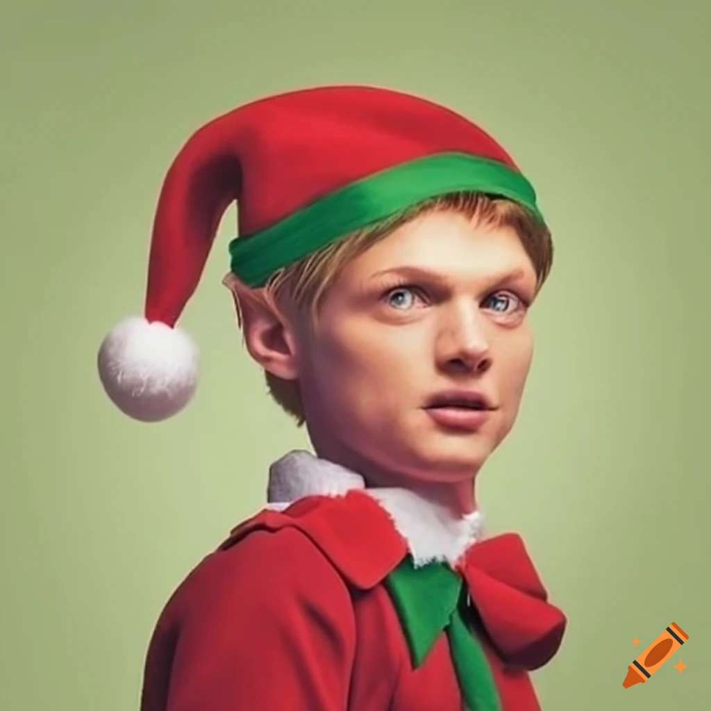 Nick carter dressed as a christmas elf on Craiyon