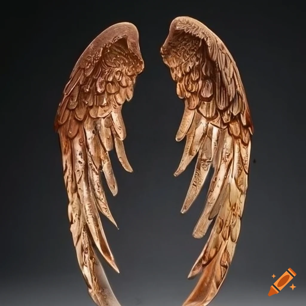 Rusty angel wings designed by René Lalique on Craiyon