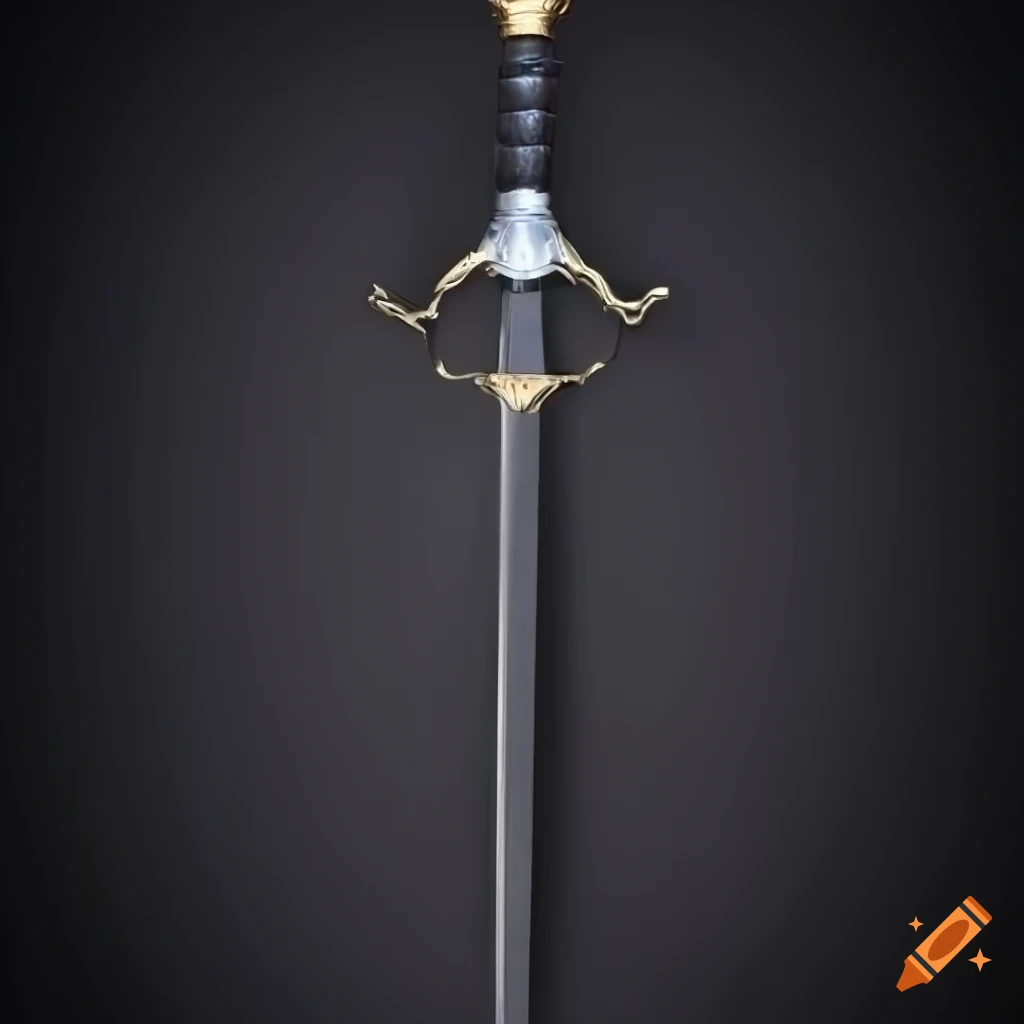 Elaborate shiny black rose sword on Craiyon