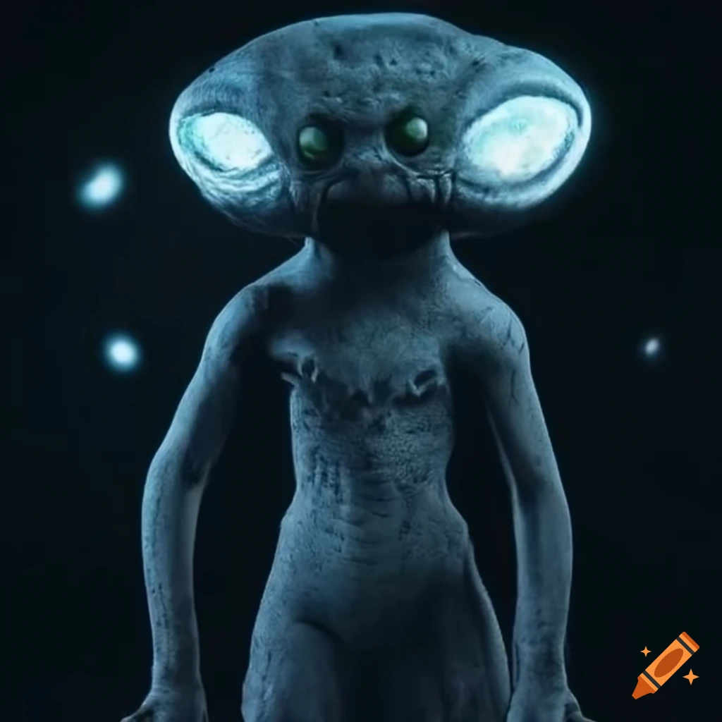 Moon-shaped head creature wearing a jumpsuit on Craiyon