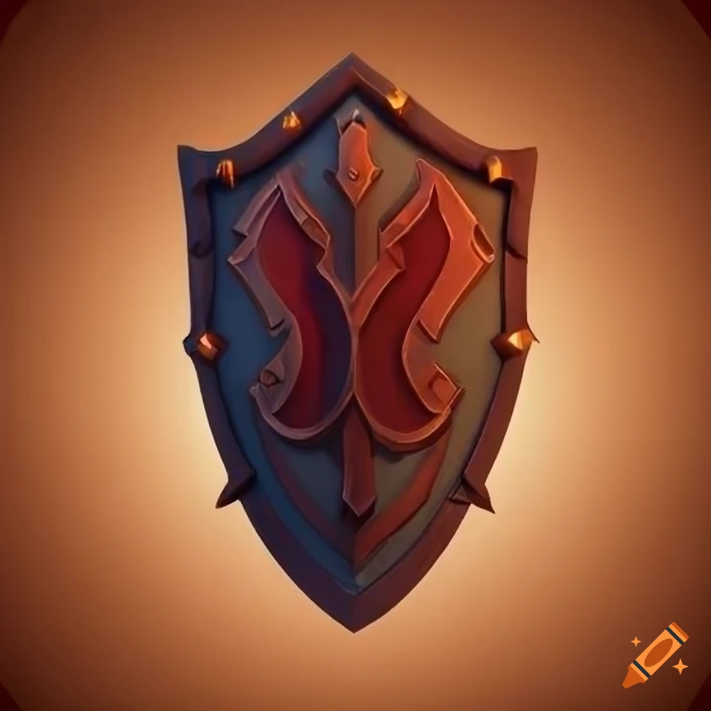 Stylized fantasy shield on Craiyon