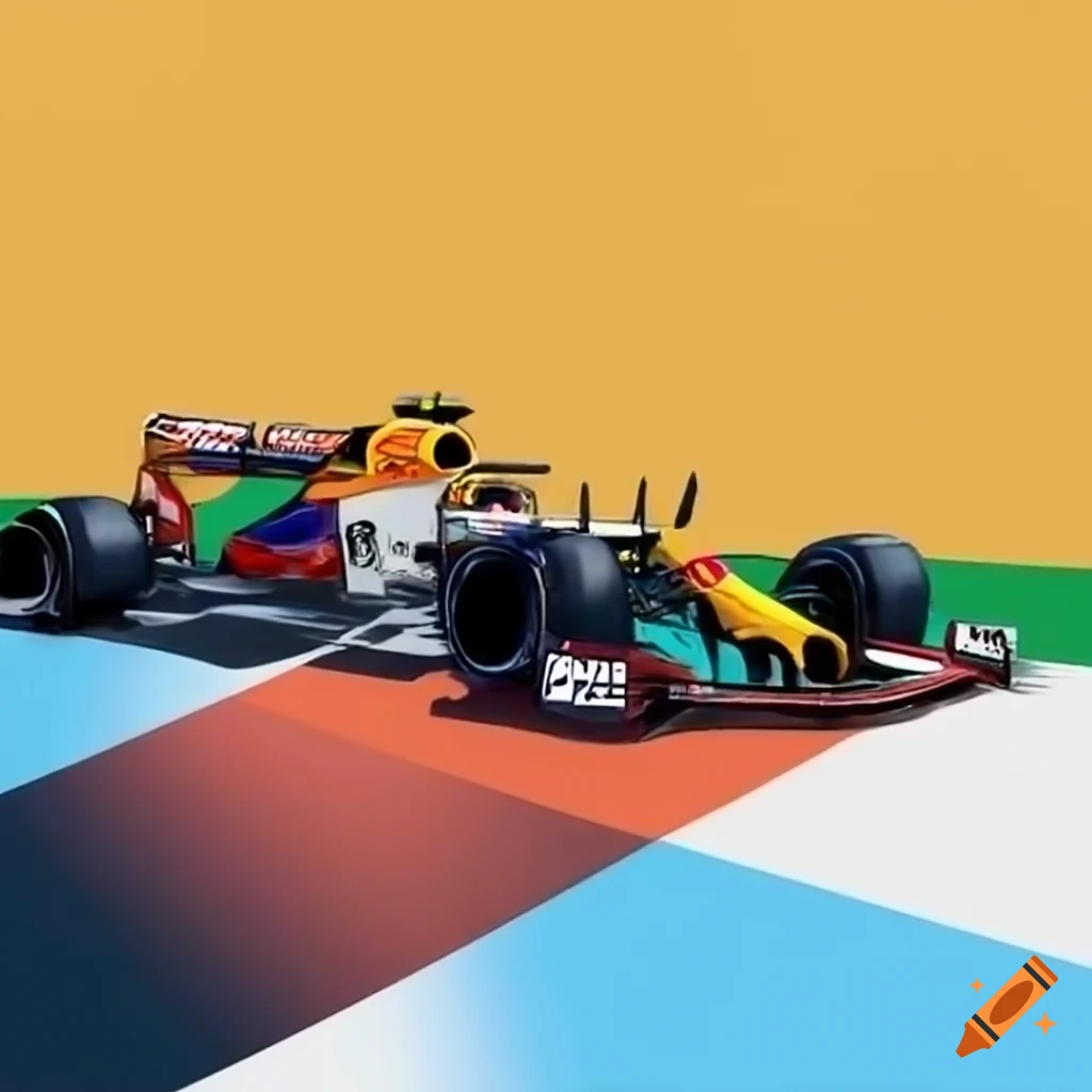 High-resolution animated illustration of f1 grand prix on Craiyon