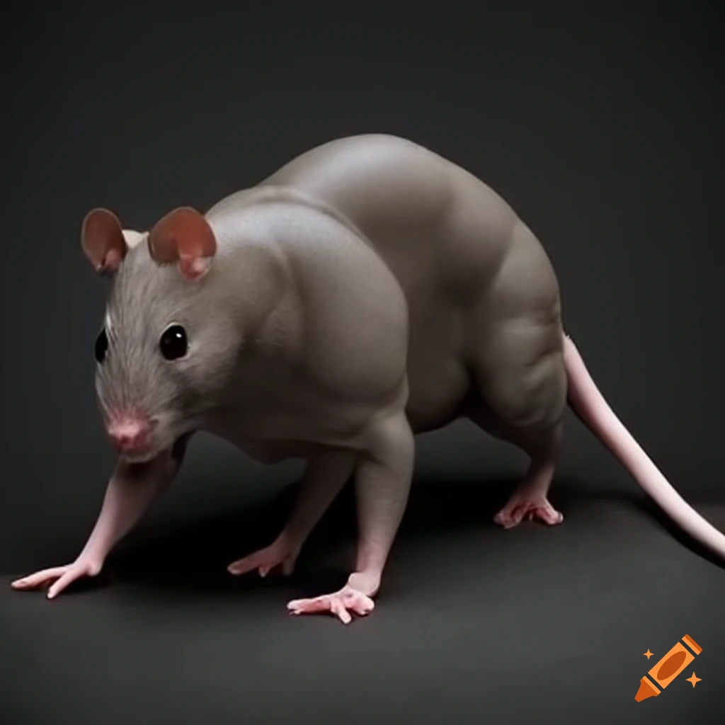 Muscular rat on Craiyon