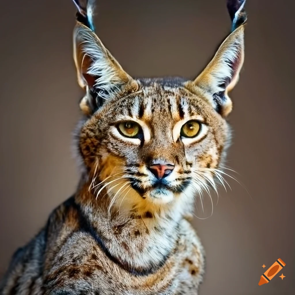 Stoic desert lynx cat with scruffy yellow and golden fur and yellow ...