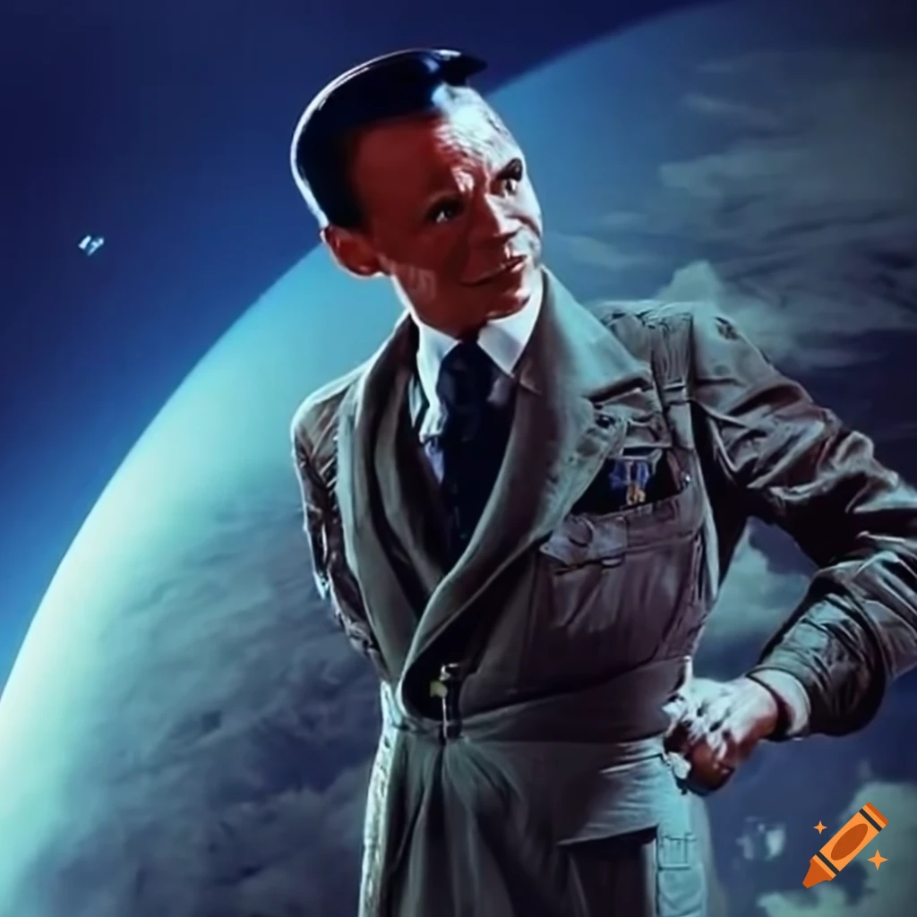 Frank sinatra portrayed as an astronaut in space on Craiyon