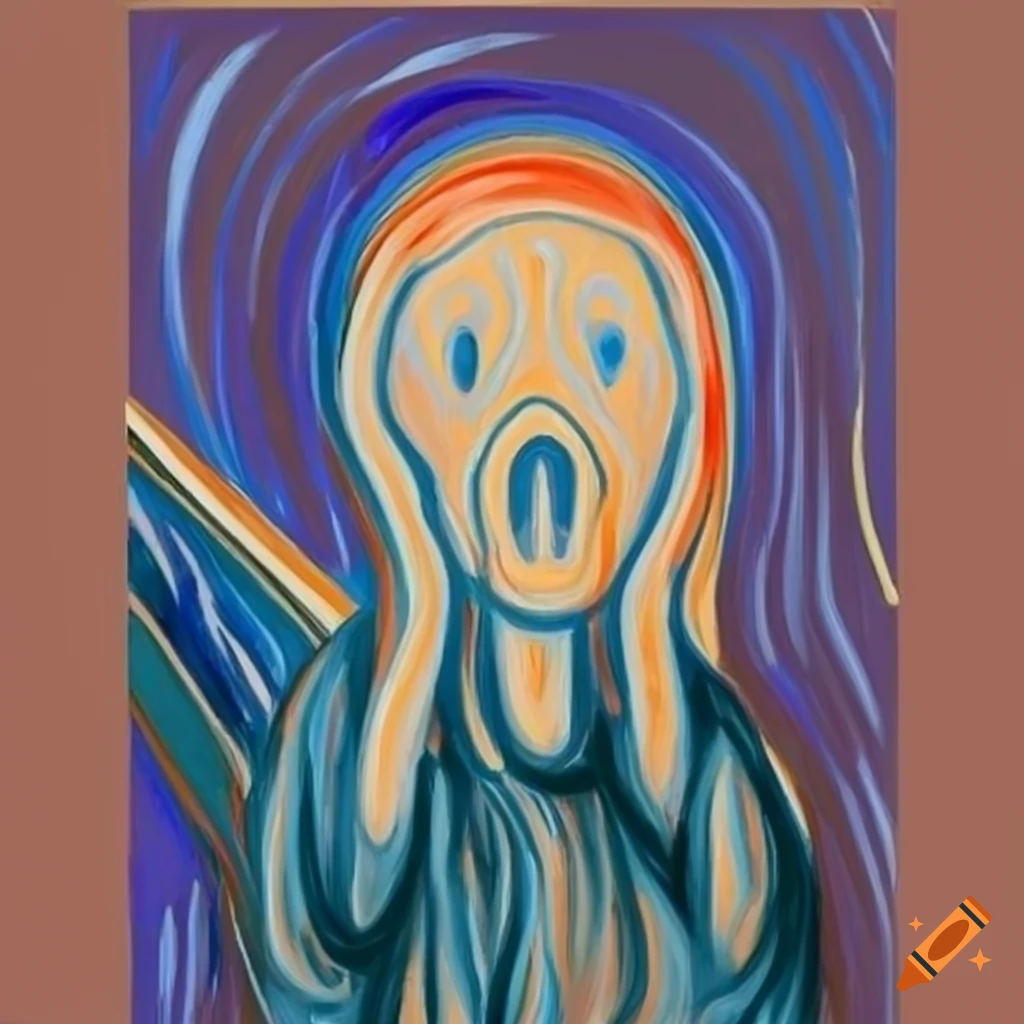 Flat colors painting version of edvard munch's the scream on Craiyon