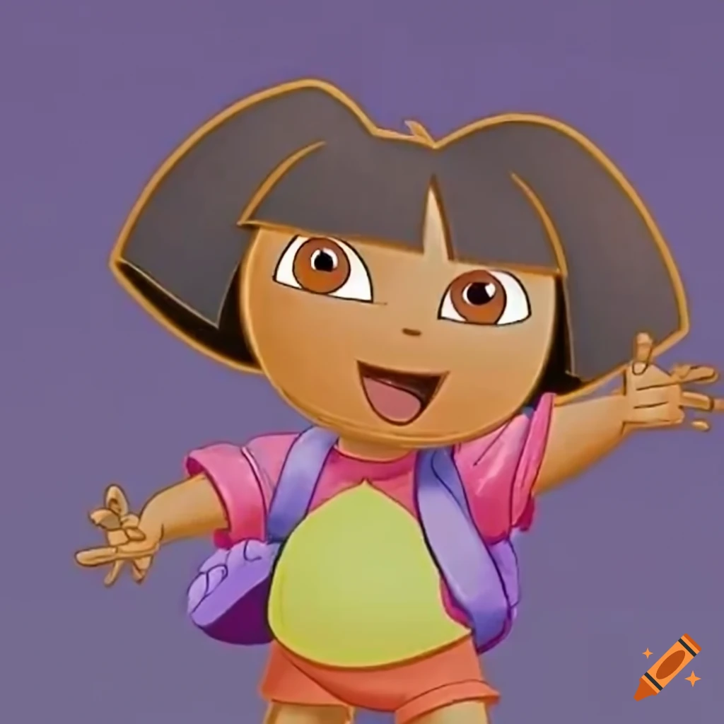 Dora the explorer watching tiktok on Craiyon