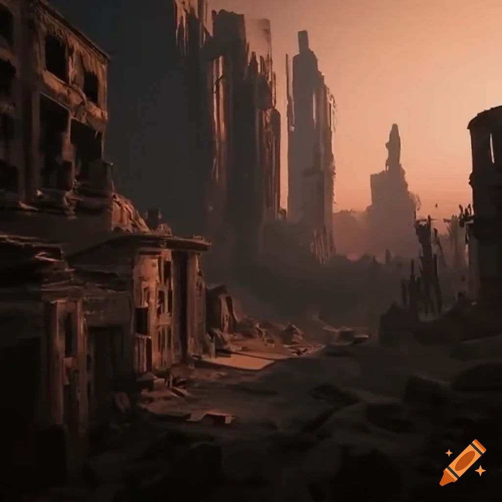 Ruined city in the desert on Craiyon