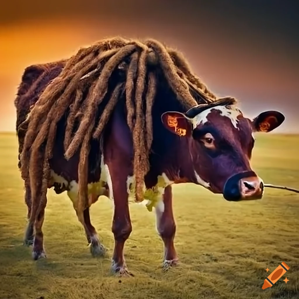 Cow with dreadlocks on Craiyon