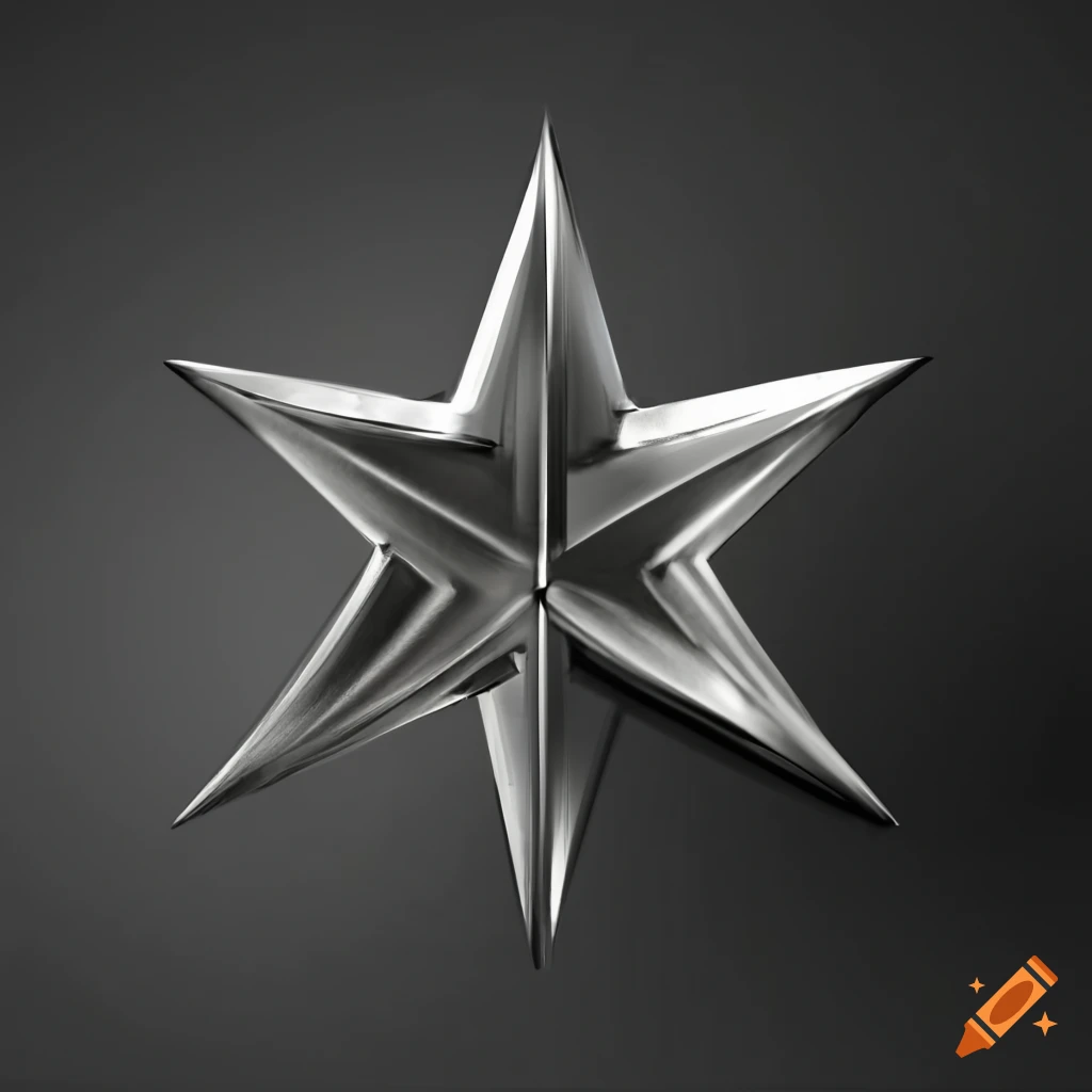 Silver star symbol in a simple style on Craiyon