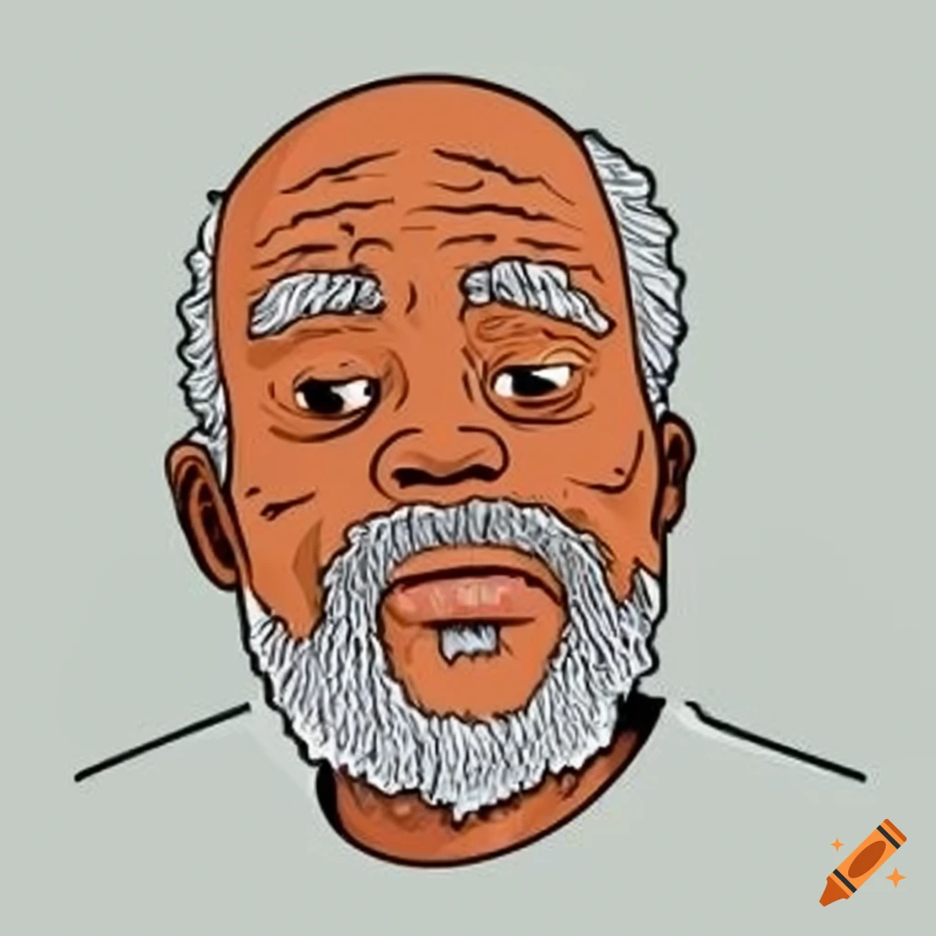 Elderly black man in a simple vector art style on Craiyon
