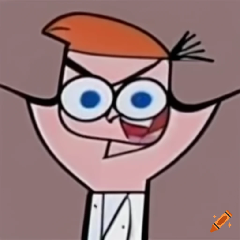 Dexter's front face meme cartoon character on Craiyon