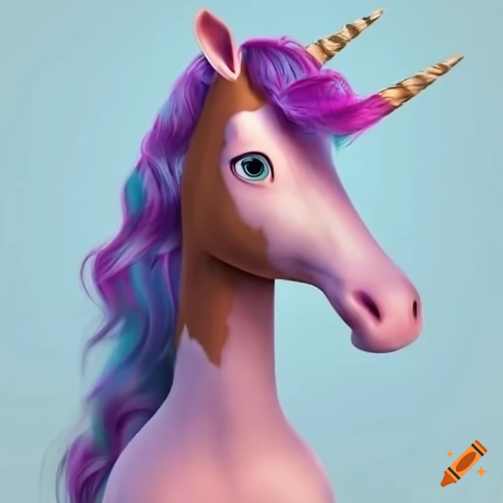 Beautiful pinto horse unicorn character design by pixar on Craiyon