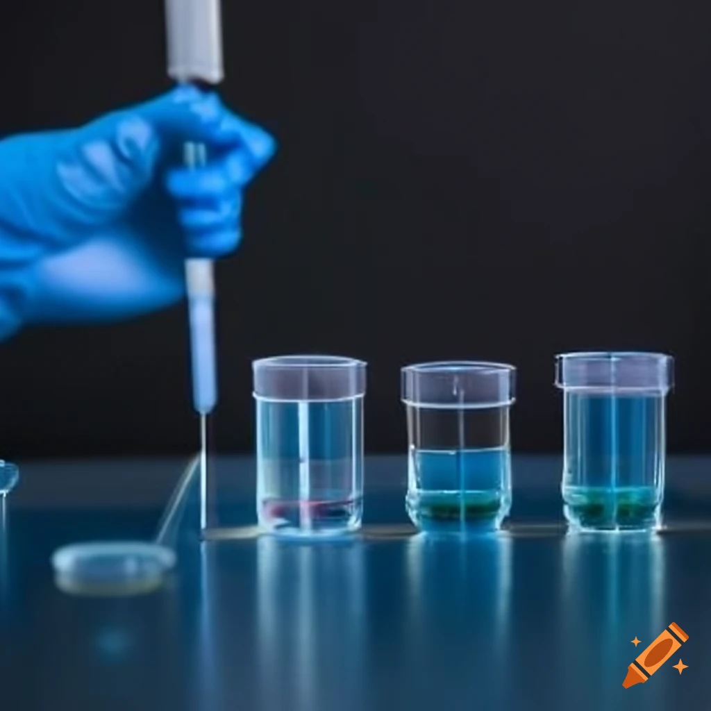 Lab setup with petri dishes containing growing bacteria on Craiyon