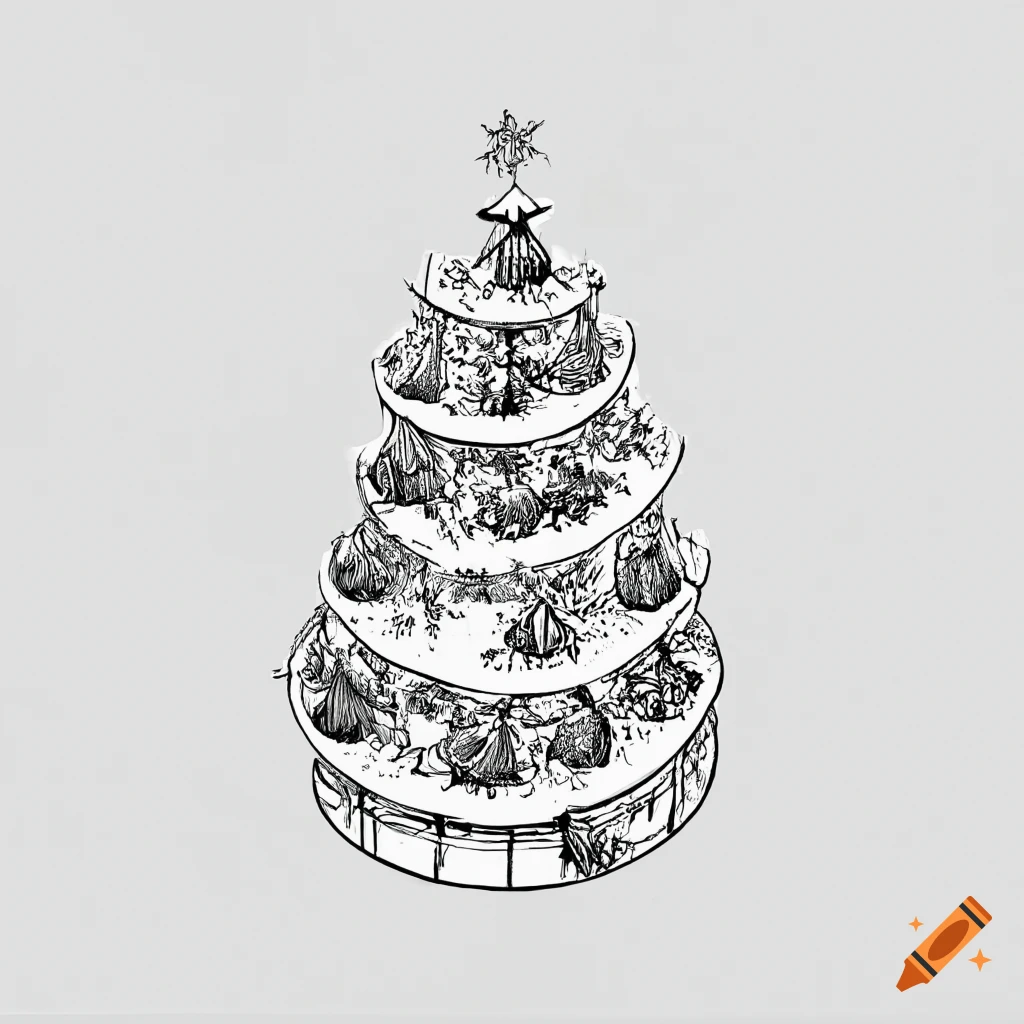 Isometric christmas tree with gifts and dimensions in cad drawing on ...