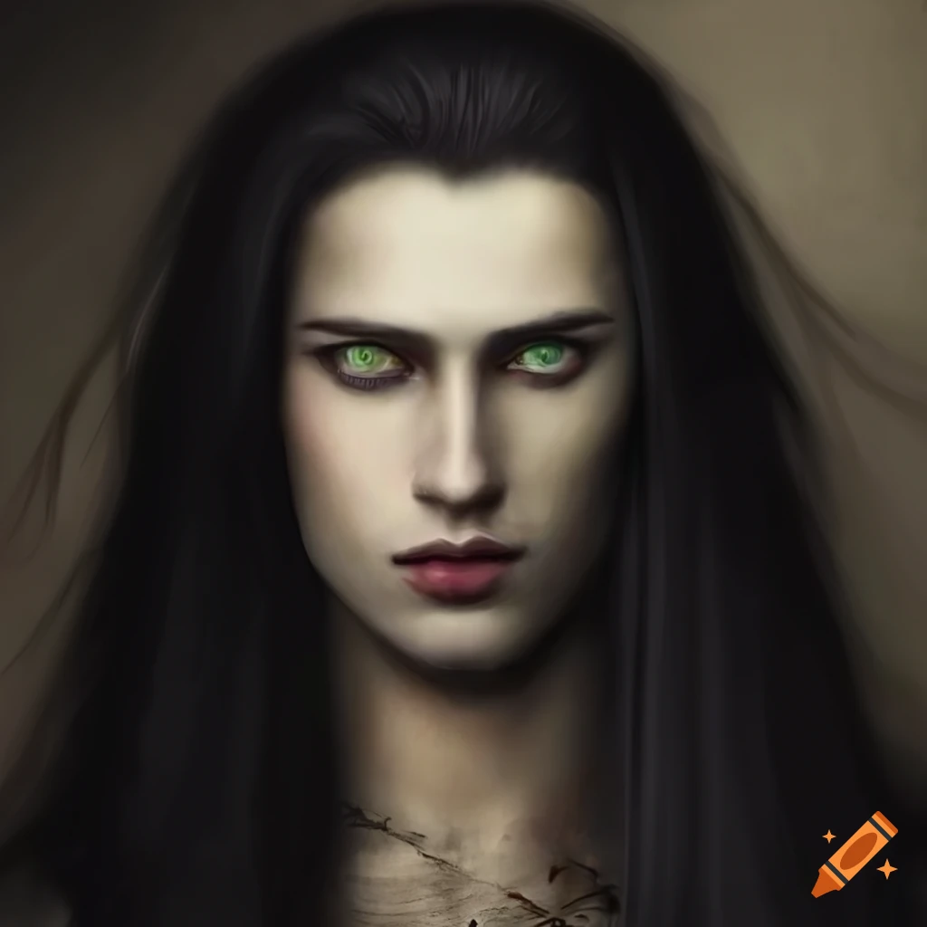 Gustav Klimt inspired poster of a handsome male elven vampire prince ...