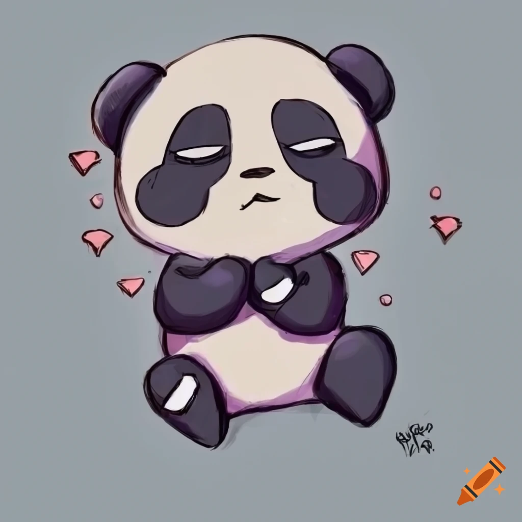 Chibi panda sleeping on Craiyon