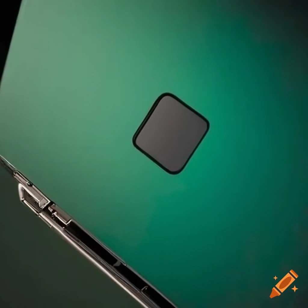 Green laptop made with recycled materials and eco-friendly design on ...