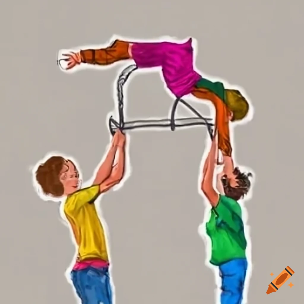 Funny acrobatics with parents, children, and animals on Craiyon