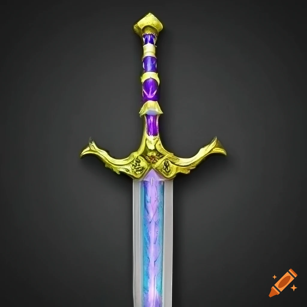 Intricately crafted shiny fantasy sword on Craiyon