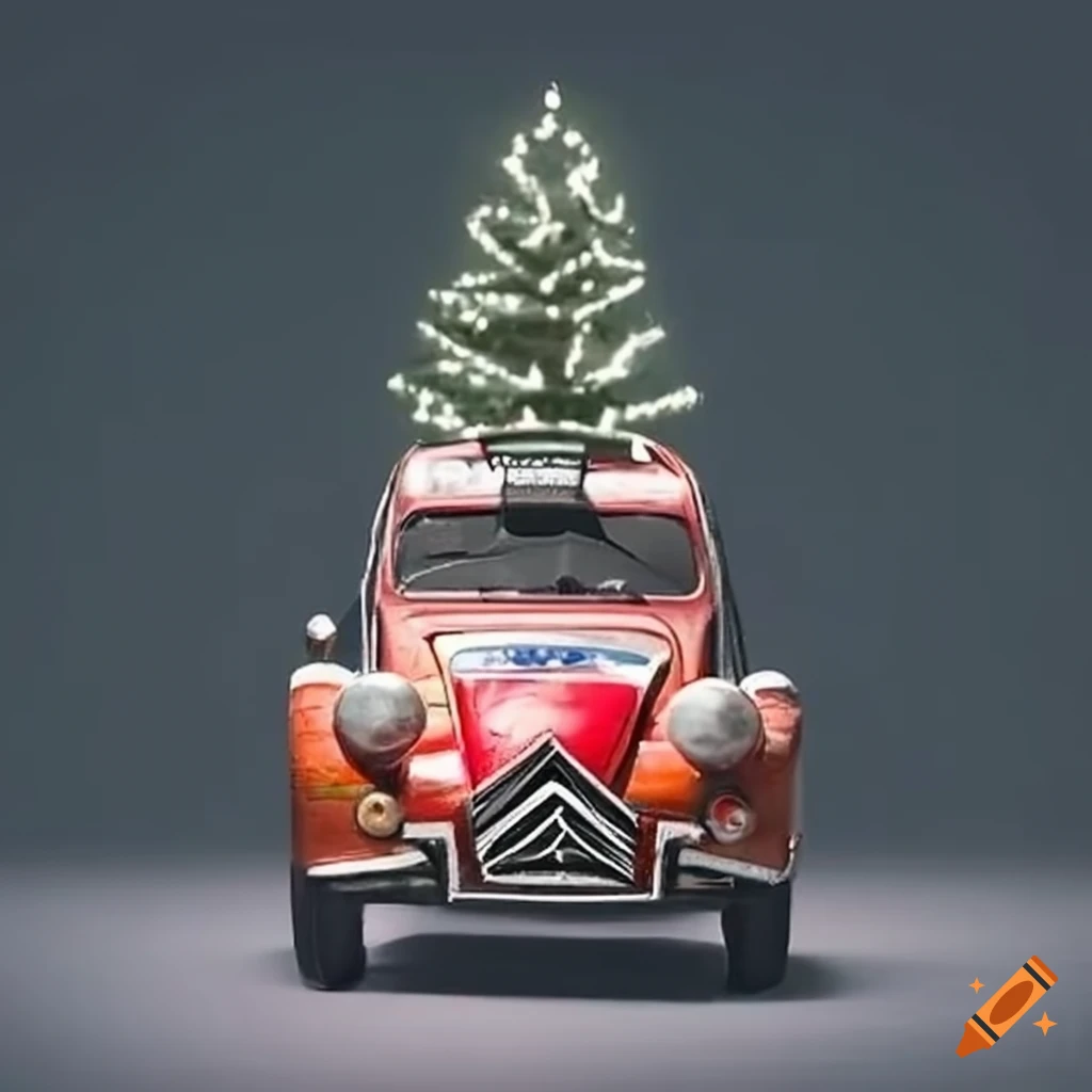 Citroen 2cv with wrc style and christmas tree on Craiyon
