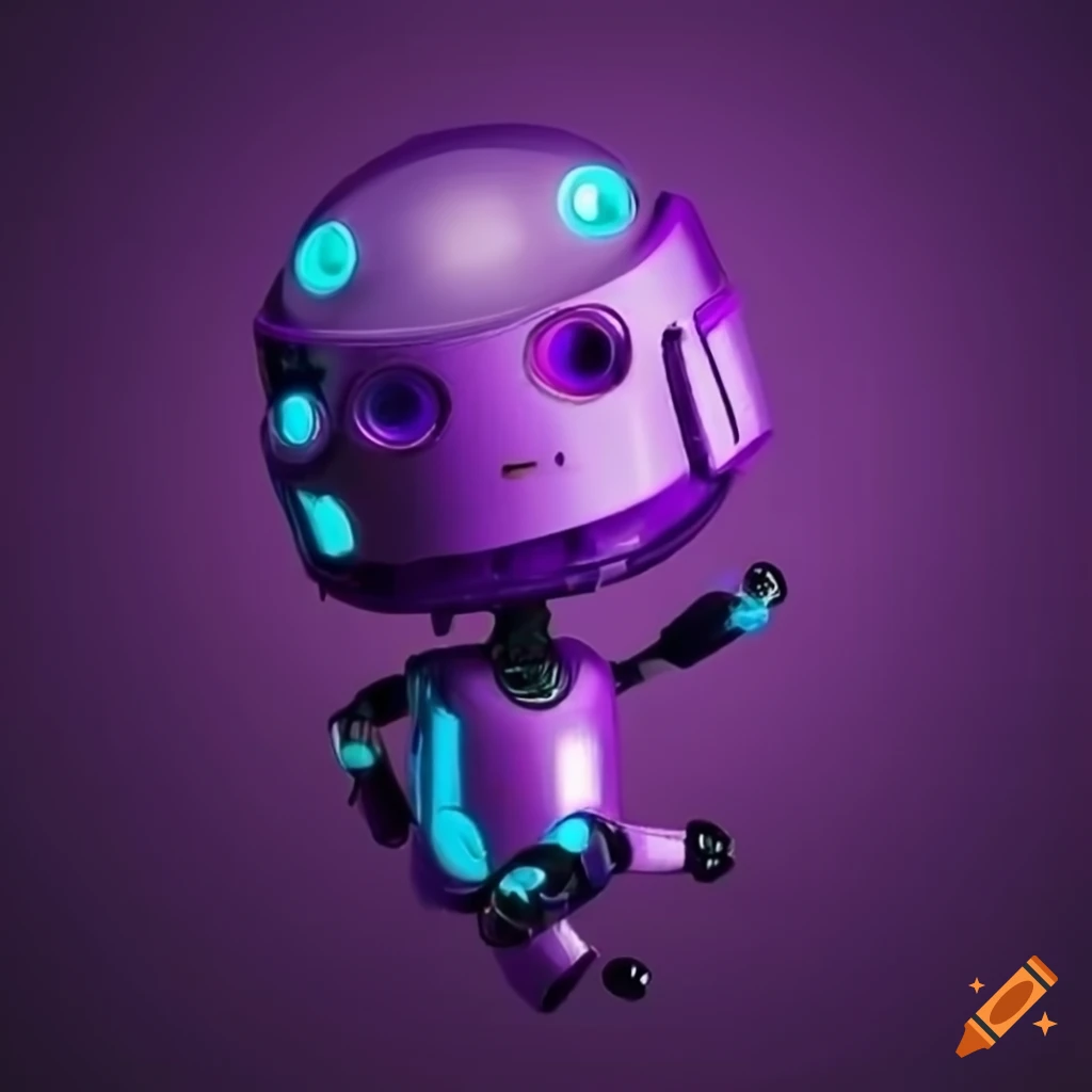 Purple robot on Craiyon