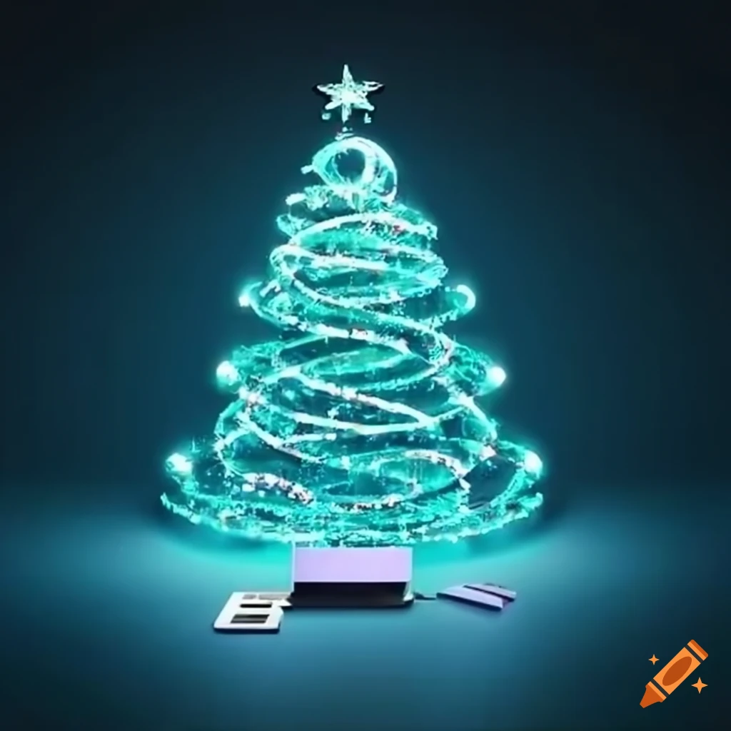 Technology Christmas Flip Trees