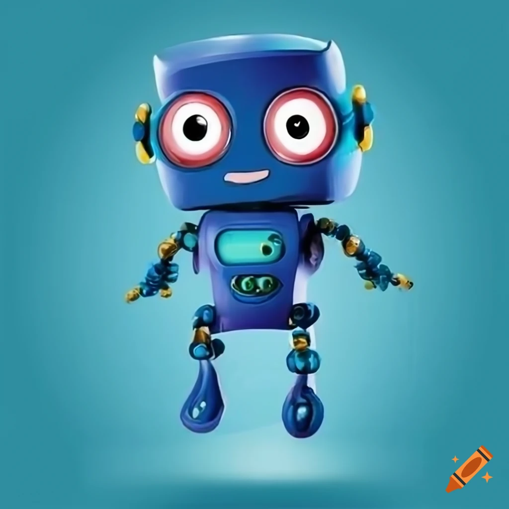 Cute blue robot on Craiyon