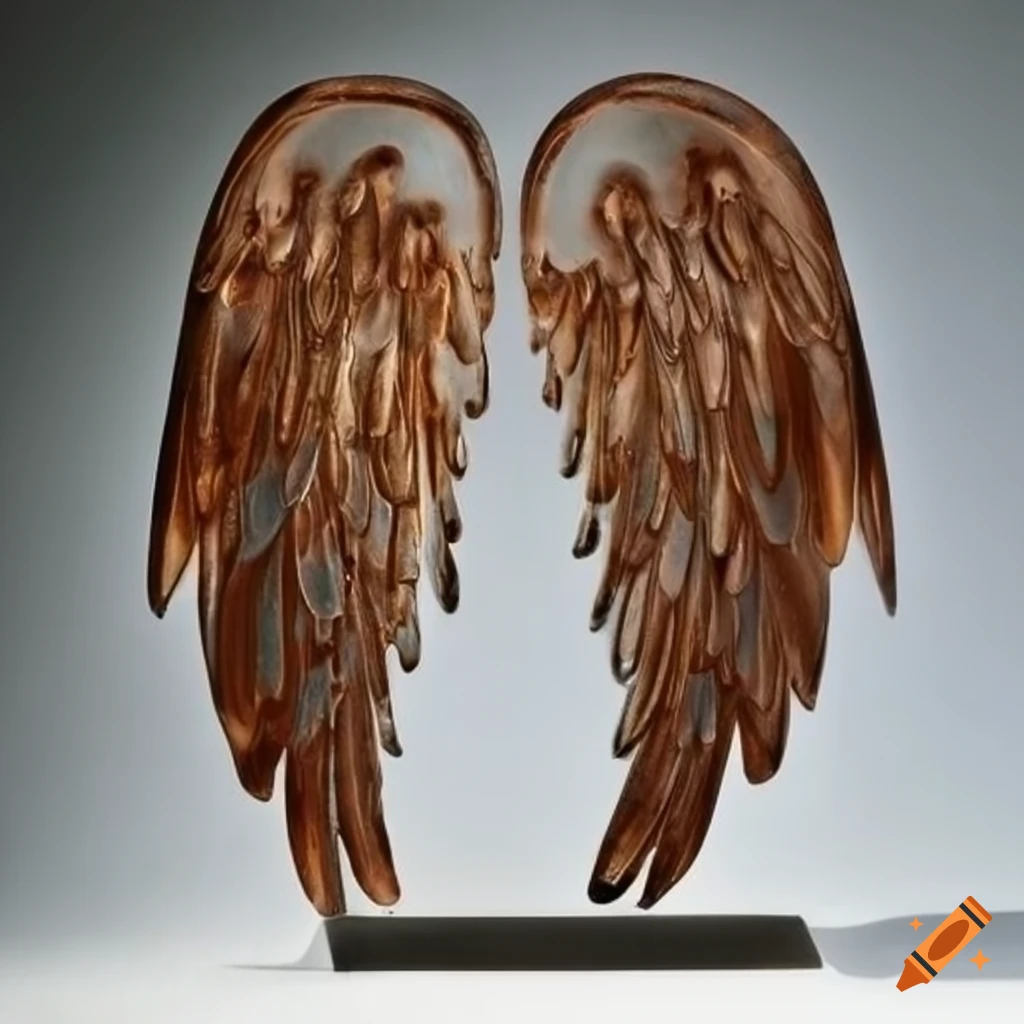 Rusty angel wings designed by rené lalique on Craiyon