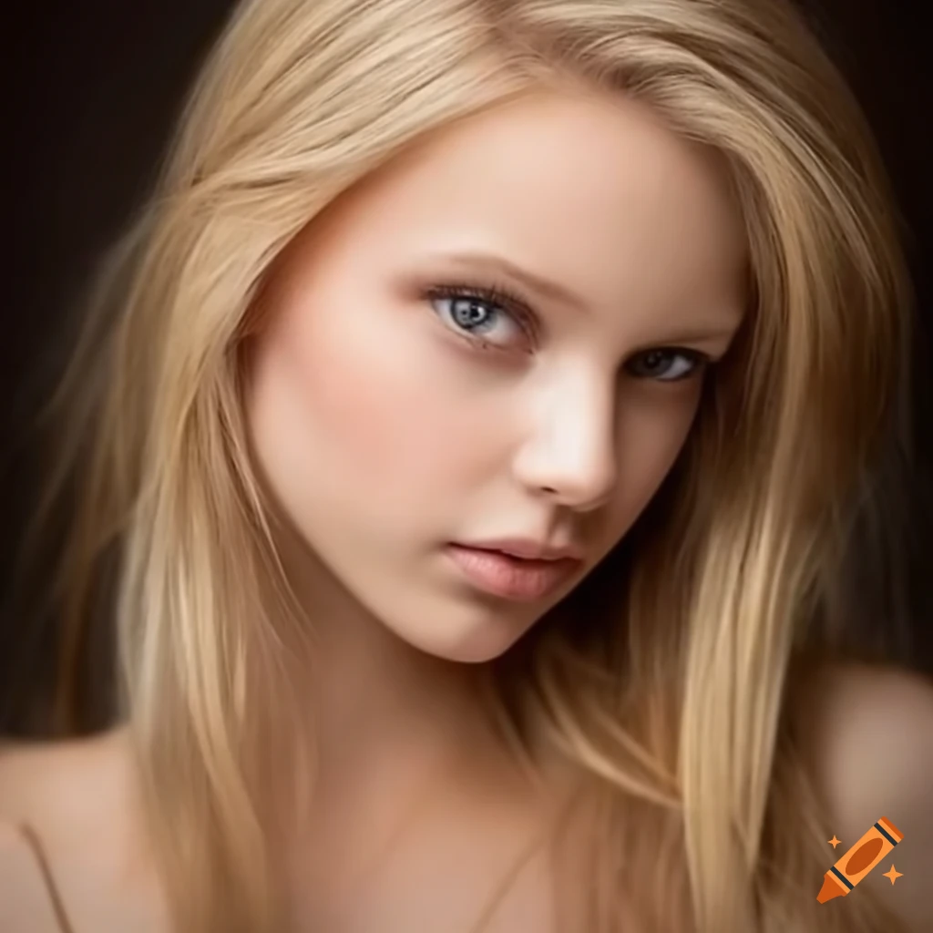 Blond woman with blue eyes on Craiyon