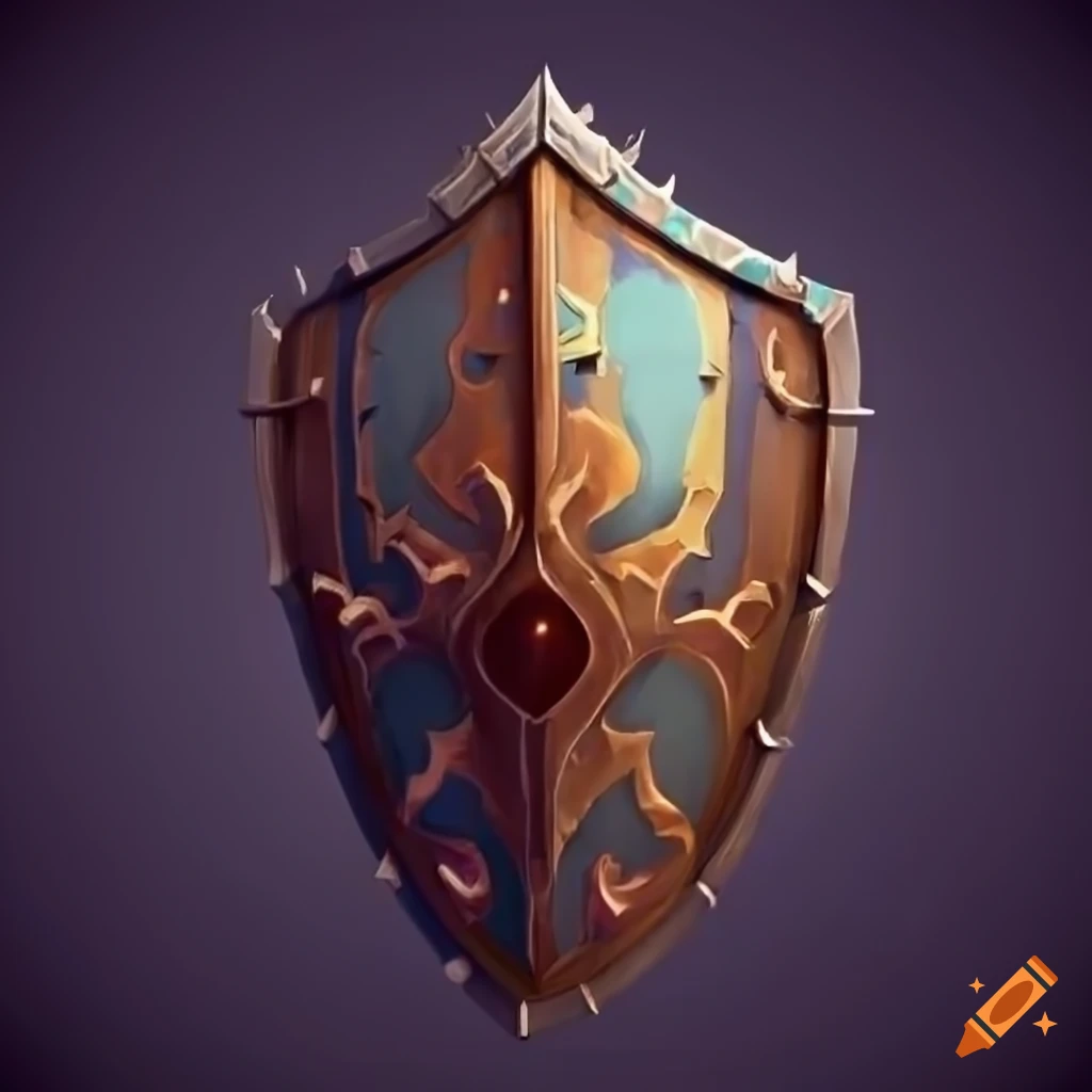 Fantasy stylized shield on Craiyon