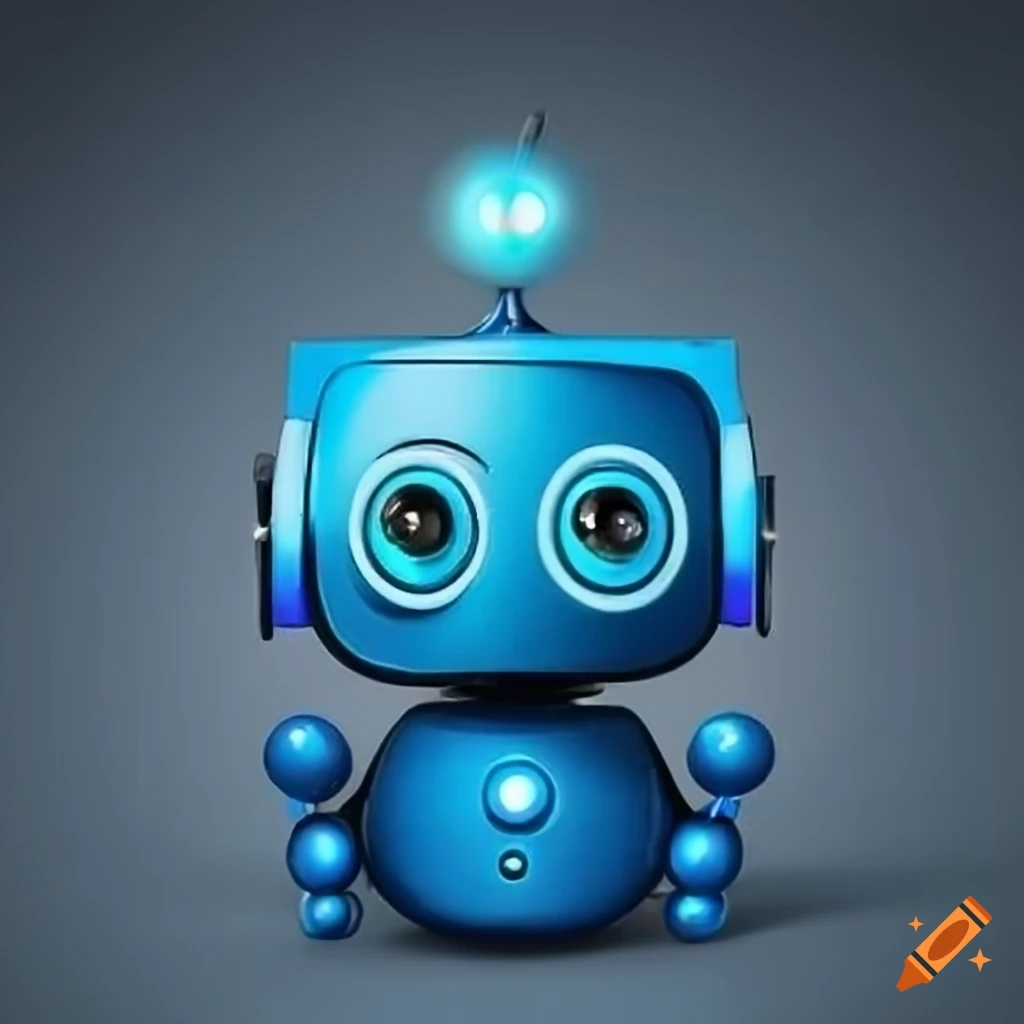 Cute blue robot on Craiyon