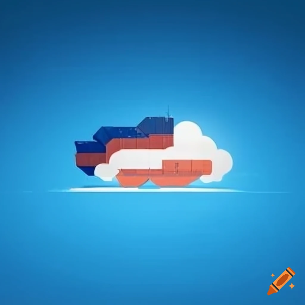 Cma cgm cargo vessel logo with onestream logo in a cloud on Craiyon