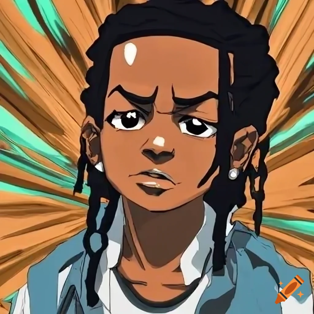 Rapper asap rocky with a boondocks style on Craiyon