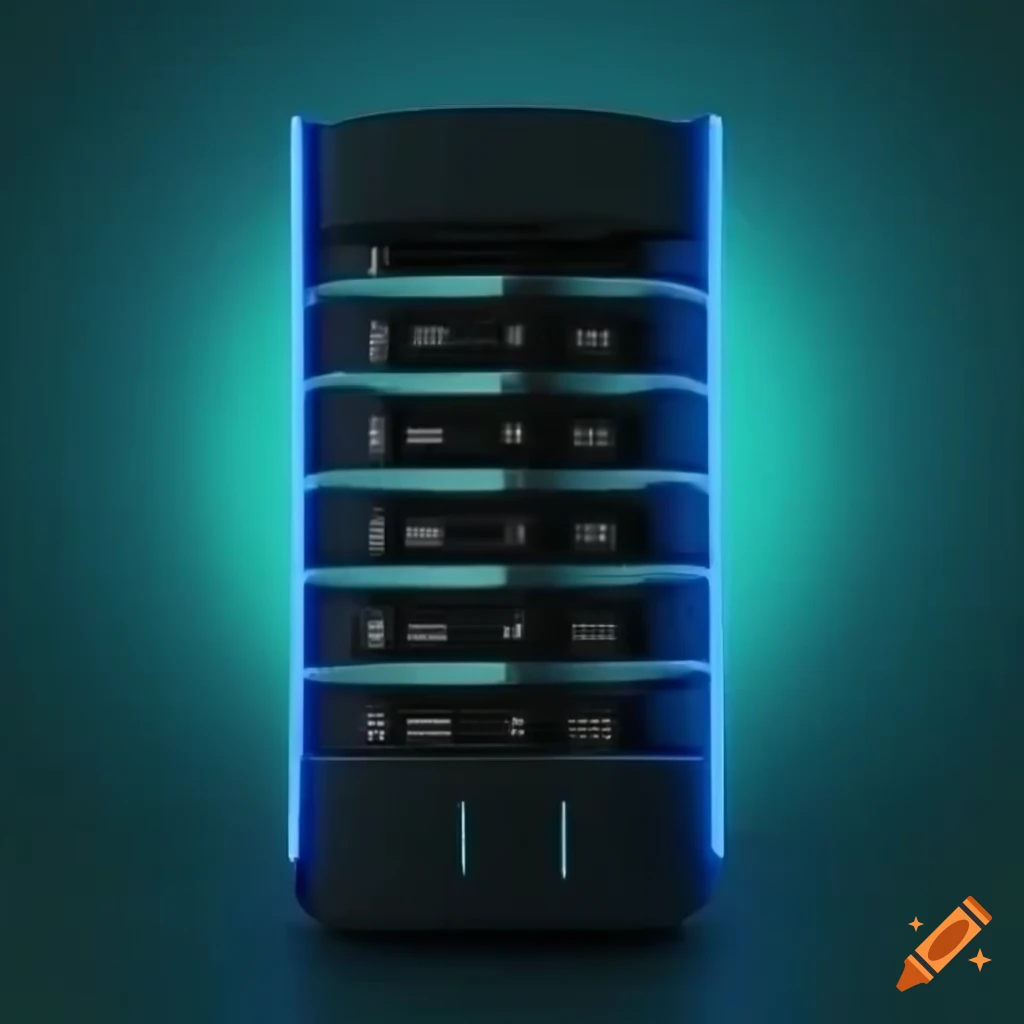 3d icon of servers in a rack homelab logo on Craiyon