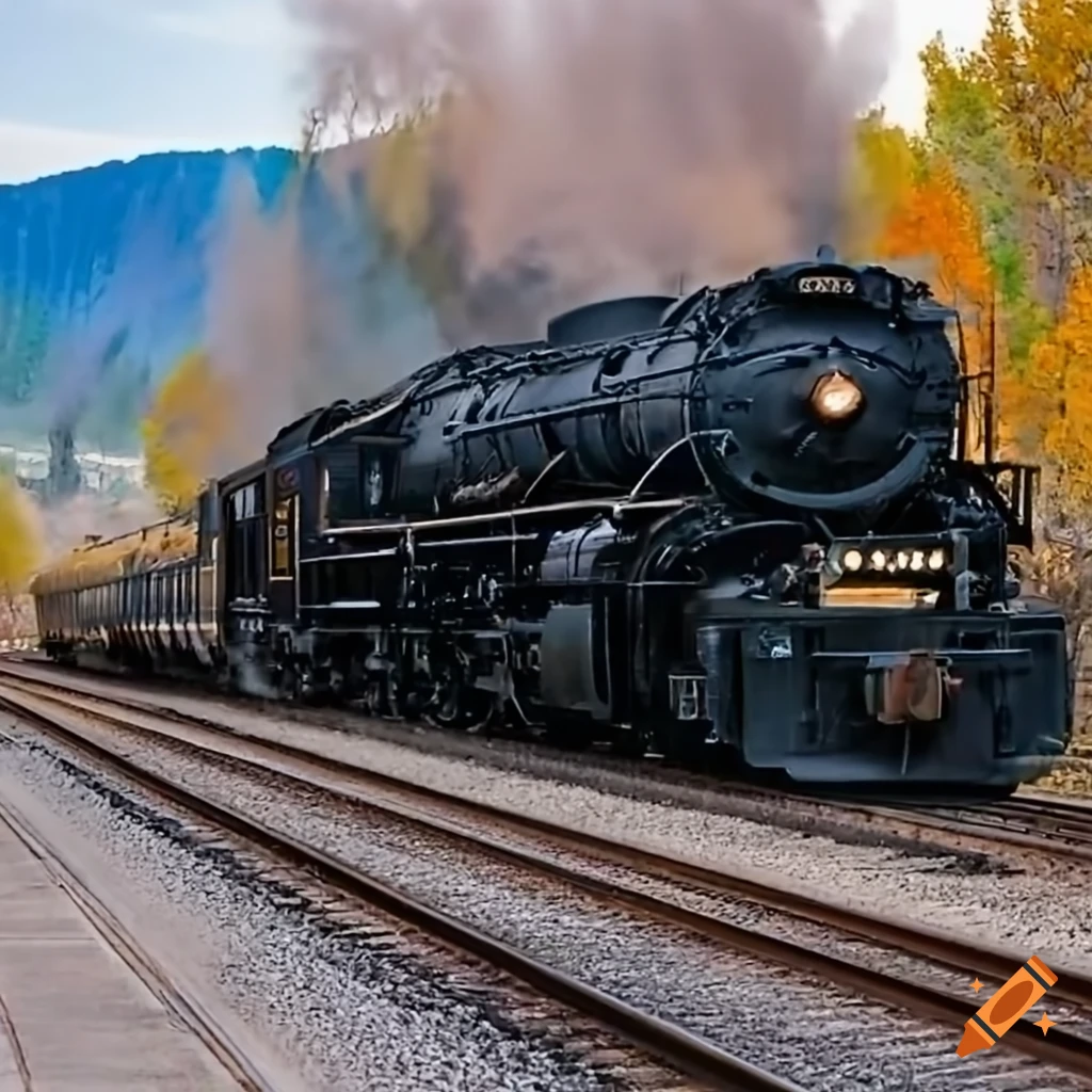 Union pacific steam train riding through denver, colorado on Craiyon
