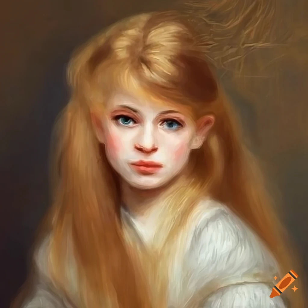 Woman with very fluffy hair in the style of renoir on Craiyon